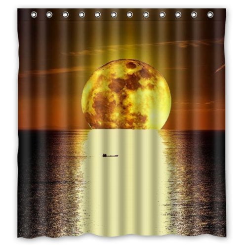 HelloDecor Moonlight Moon Phases Shower Curtain Polyester Fabric ...