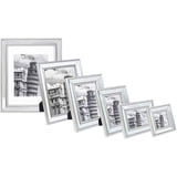 Isaac Jacobs 11x14 Silver Beveled Mirror Picture Frame w/Mat for 8x10 ...