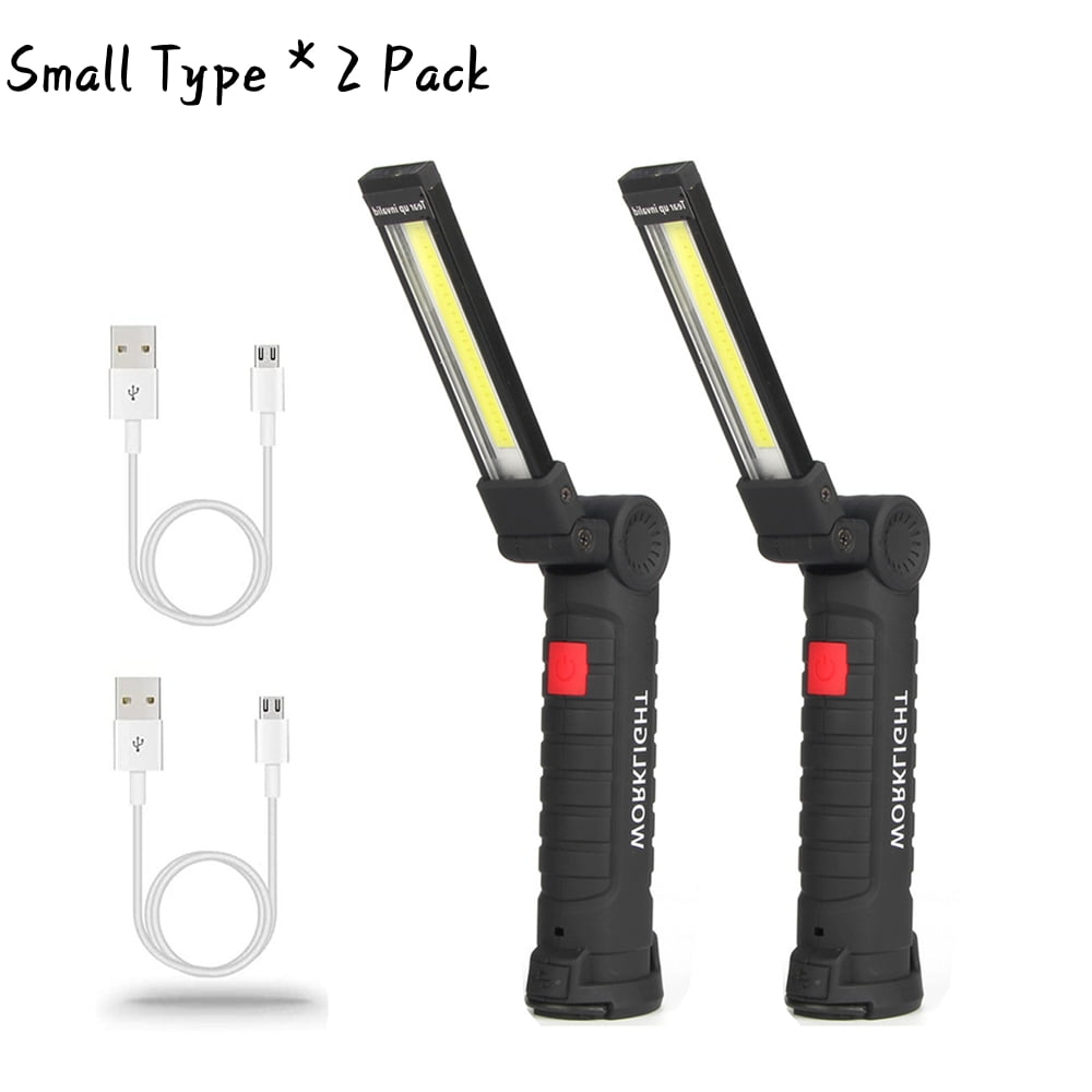 FungLam 2 Packs LED Rechargeable Work Light Flashlights, 360°Rotate 5 ...