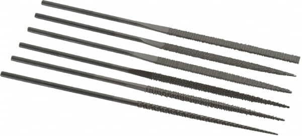 PFERD 6 Piece Needle Pattern File Set 5-1/2" Long, 2 Coarseness, Set ...