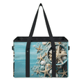 ADECORIVY Sea Shells Starfish Reusable Grocery Bags, Foldable Shopping ...