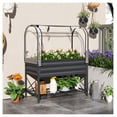 Raised Garden Bed with Legs & Cover, Metal Elevated Planter Box for ...
