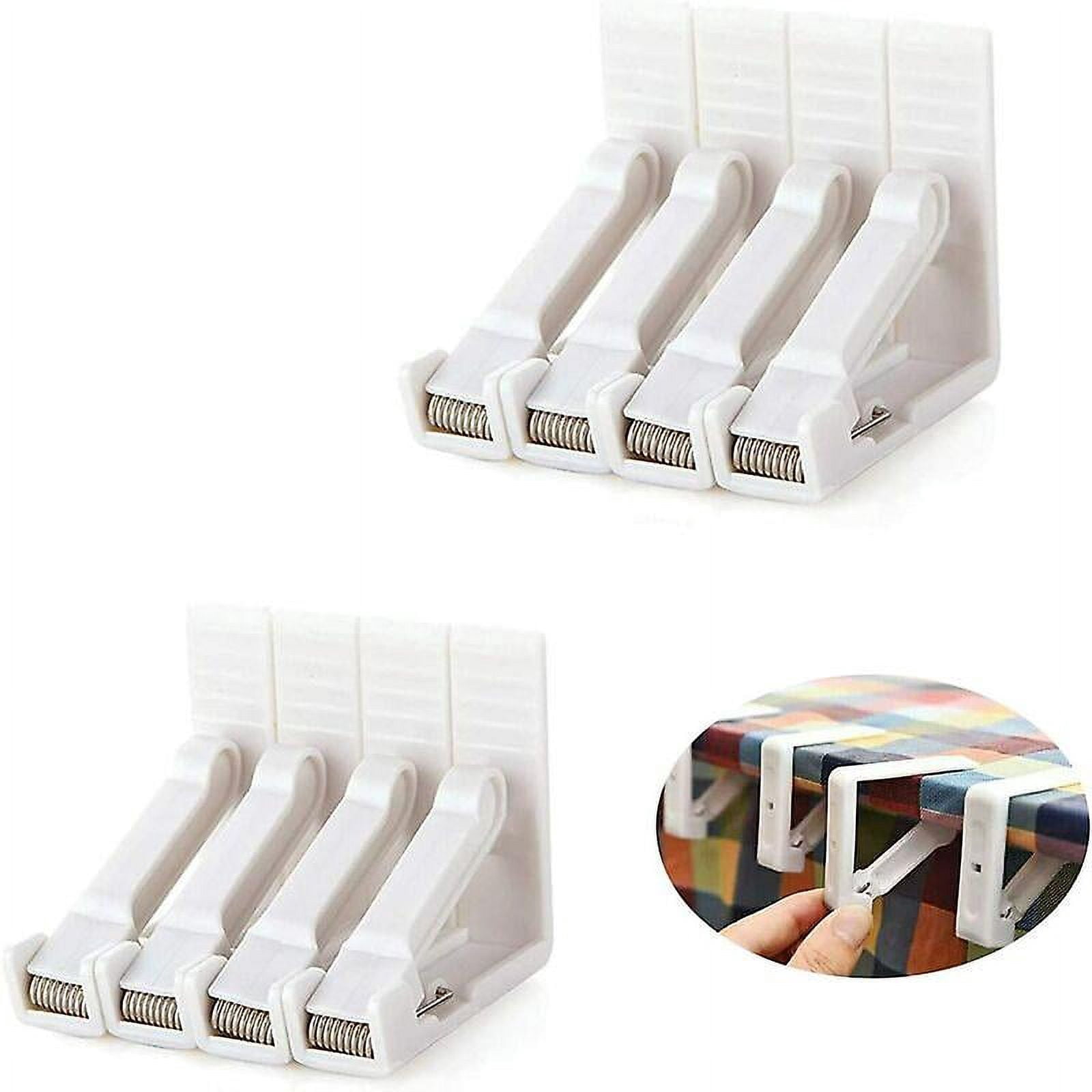 Brillar Juego de 8 clips para manteles de plástico blanco con ...