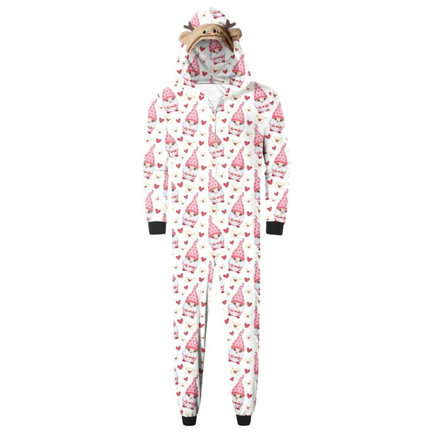 Lolmot Parent-child Christmas Set Printed Home Wear Hoodid Pajamas Dads ...