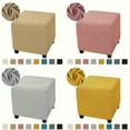 AIGIA 2 Pack Stretch Square Ottoman Stool Cover Furniture Protector for ...