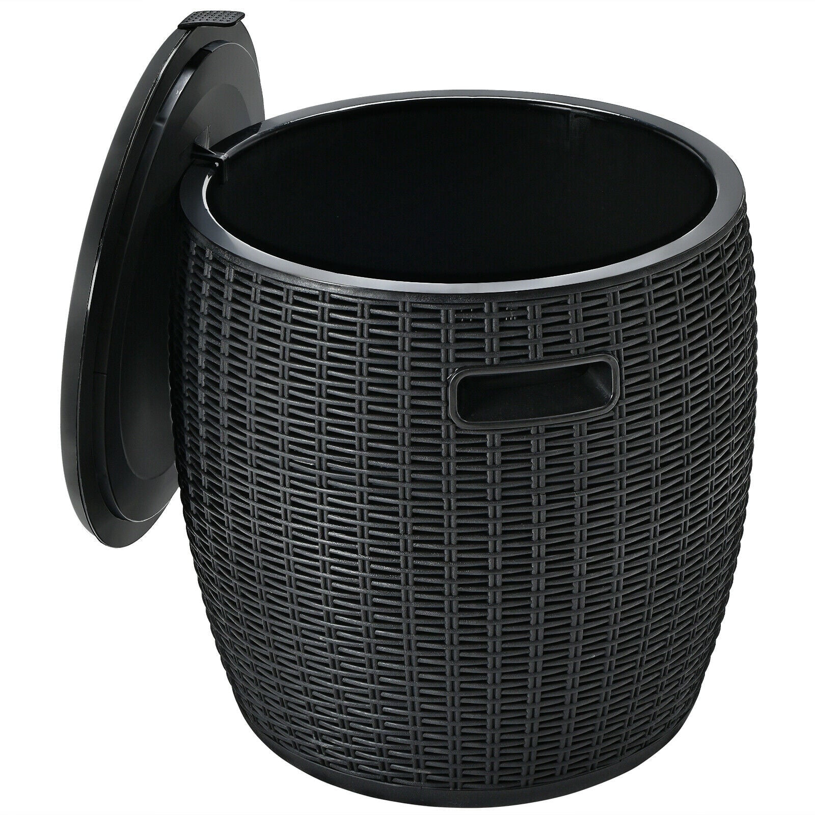 12 Gallon 4-in-1 Patio Rattan Cool Bar Cocktail Table Side Table ...