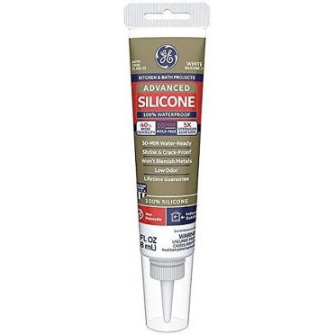 GE Advanced Silicone Kitchen & Bath Sealant, Pack of 1, Clear 2.8 fl oz ...