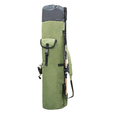 Durable Canvas Fishing Rod and Reel Organizer Bag Fishing Rod Bag Travel Carry Case Bag ...