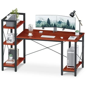 Pemberly Row Home Office Computer Desk with Hutch and Storage in ...