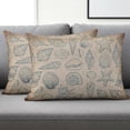 Blue Starfish Shells Conch Pillow Covers Set of 4, Coastal Vintage ...