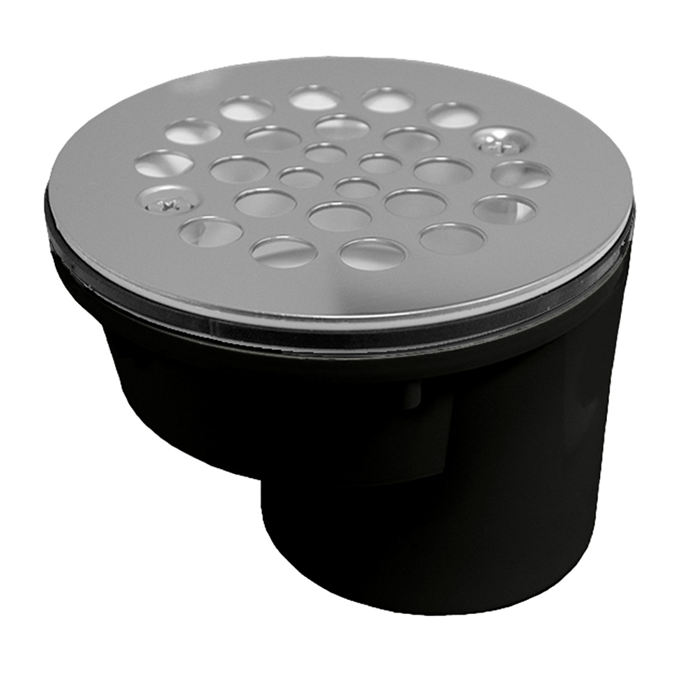2" Offset ABS Shower Stall Drain with Receptor Base and Stainless Steel ...