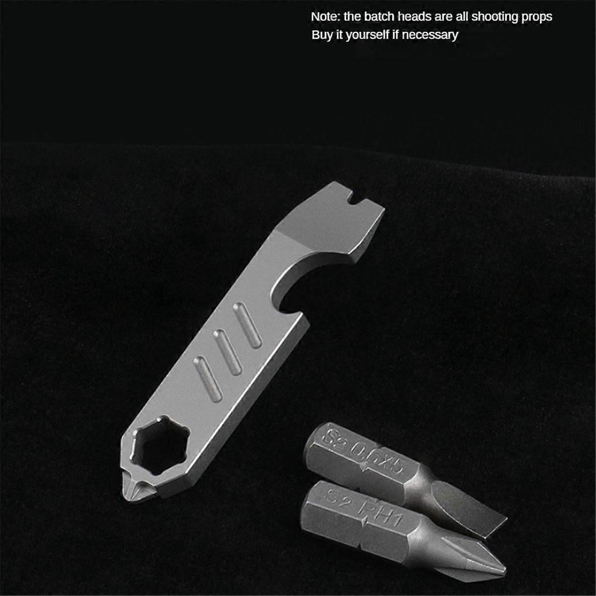 TC4 Titanium Alloy Crowbar Bottle Opener Graduated Scale Wrench Outdoor ...
