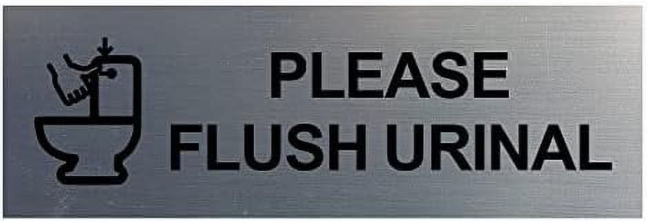 Basic Please Flush Sign (Brushed Silver) - Large - Walmart.com