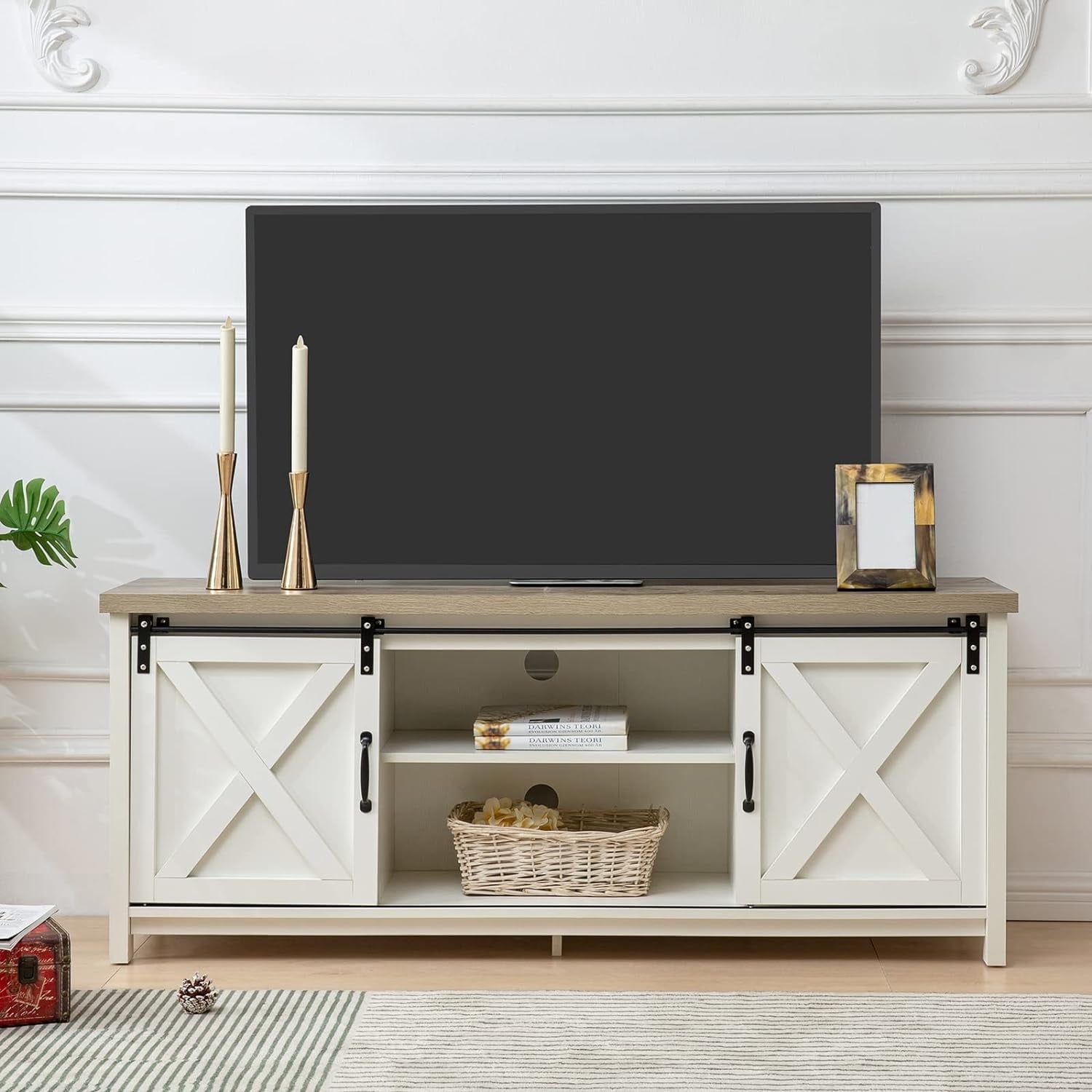 Click here for Gazhome Farmhouse Tv Stand For Tvs Up To 65  With... prices