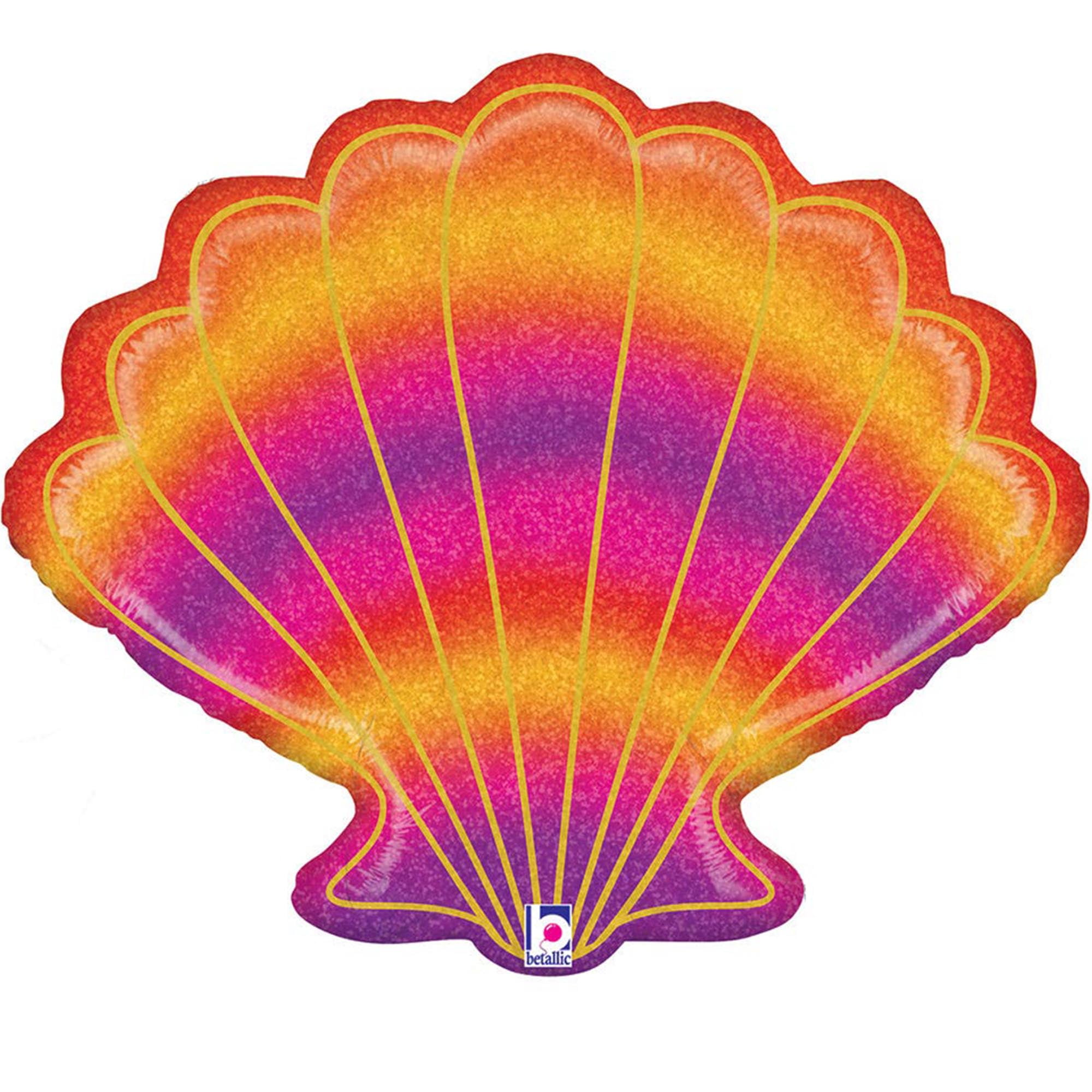 Holographic Seashell Balloon 30" - Walmart.com