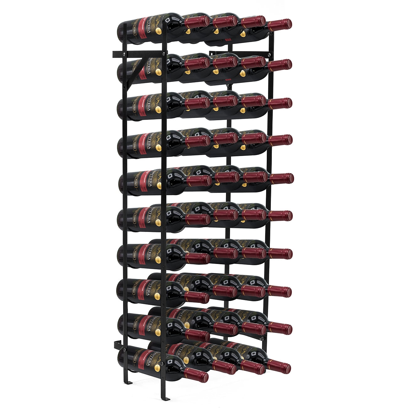Freestanding Wine Rack - 40 Bottles Capacity, Black - Walmart.com