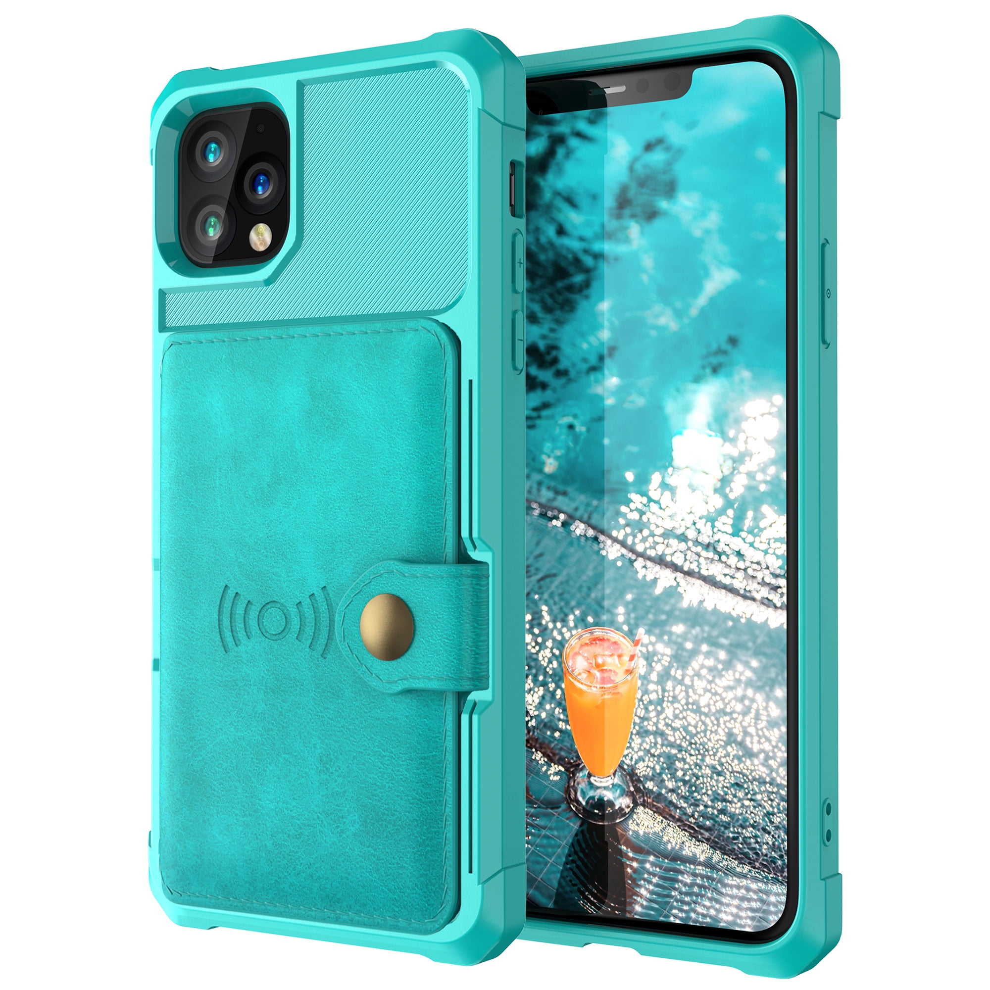 Mantto Back Folio Cover for iPhone 11 Pro Max Wallet Case, PU Leather ...