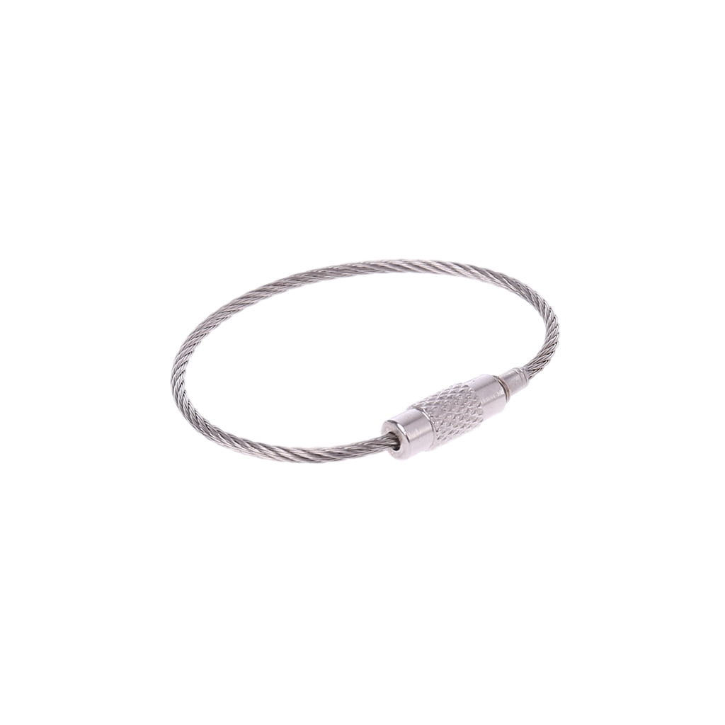 Stainless Steel Wire Keychain Cable Key Ring Chain Outdoor Luggage Tag ...