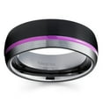Purple Tungsten Wedding Band Black Tungsten Ring Men & Women Gunmetal ...