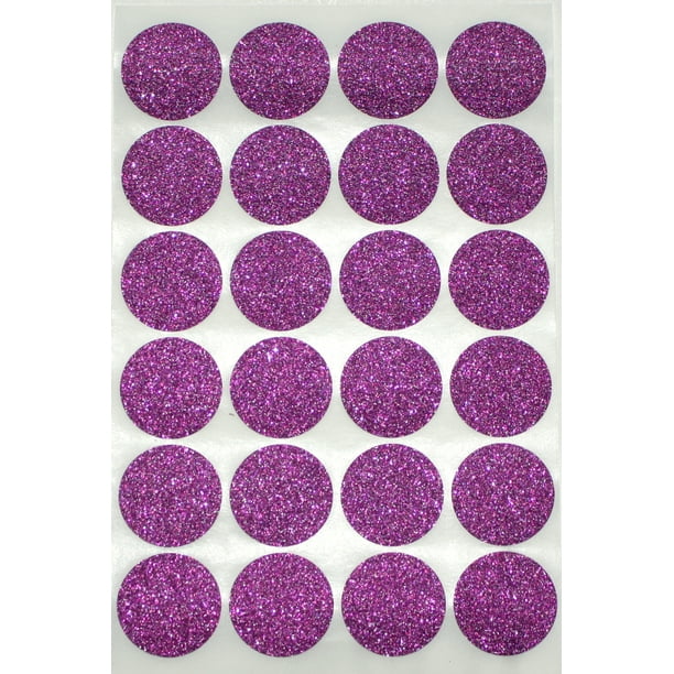 PURPLE glitter stickers ( 1" inch 25 mm ) Sparkling Stickers one inch ...