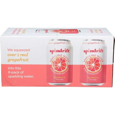 Spindrift Lemon Flavored Sparkling Water, Real Squeezed Fruit, 12 fl oz, 8 Count, 3 Cal per Can ...