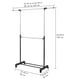 Ktaxon Adjustable Rolling Clothes Rack Single Rail Hanging Garment Bar ...