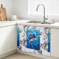 Blue Fish Coastal Small Cabinet Curtains 11"W x 13"L, Ocean Animal ...