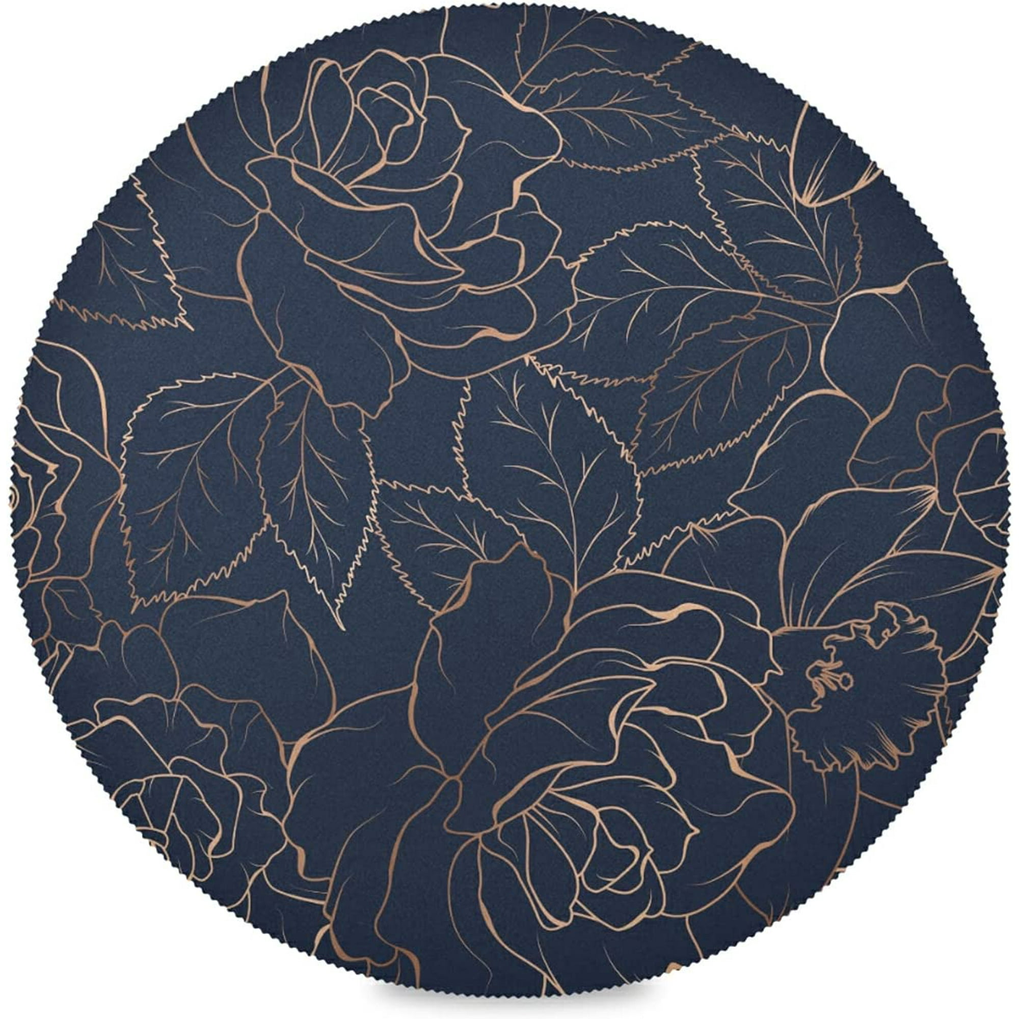 Click here for Woeilo Round Placemats Copper-Gold Gloss Outline N... prices