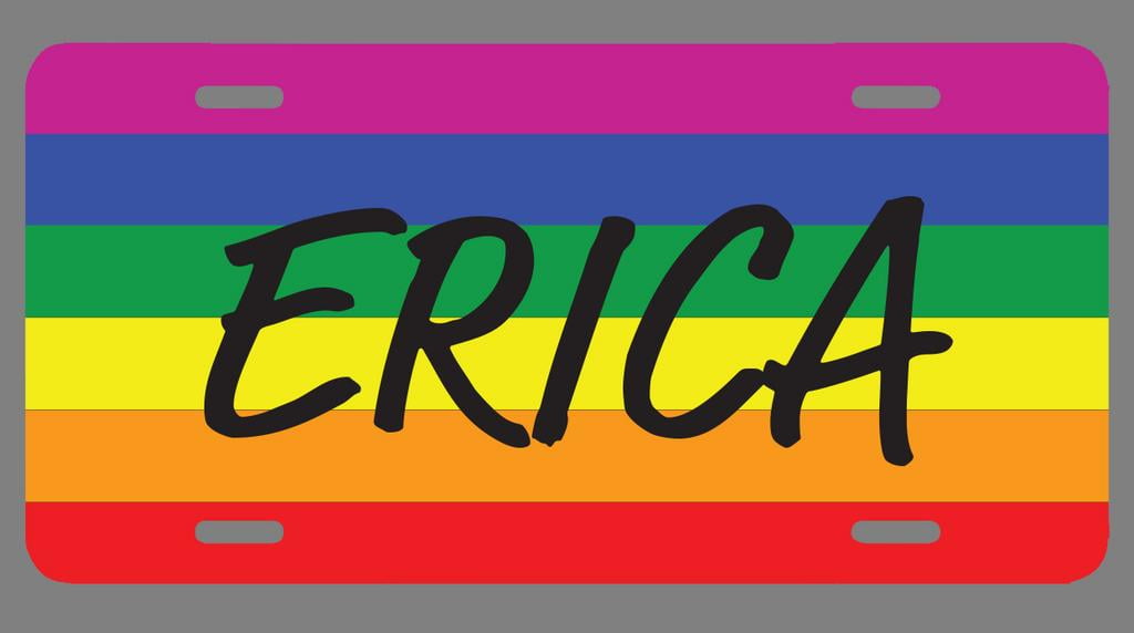 Erica Name Pride Flag Style License Plate Tag Vanity Novelty Metal | UV ...