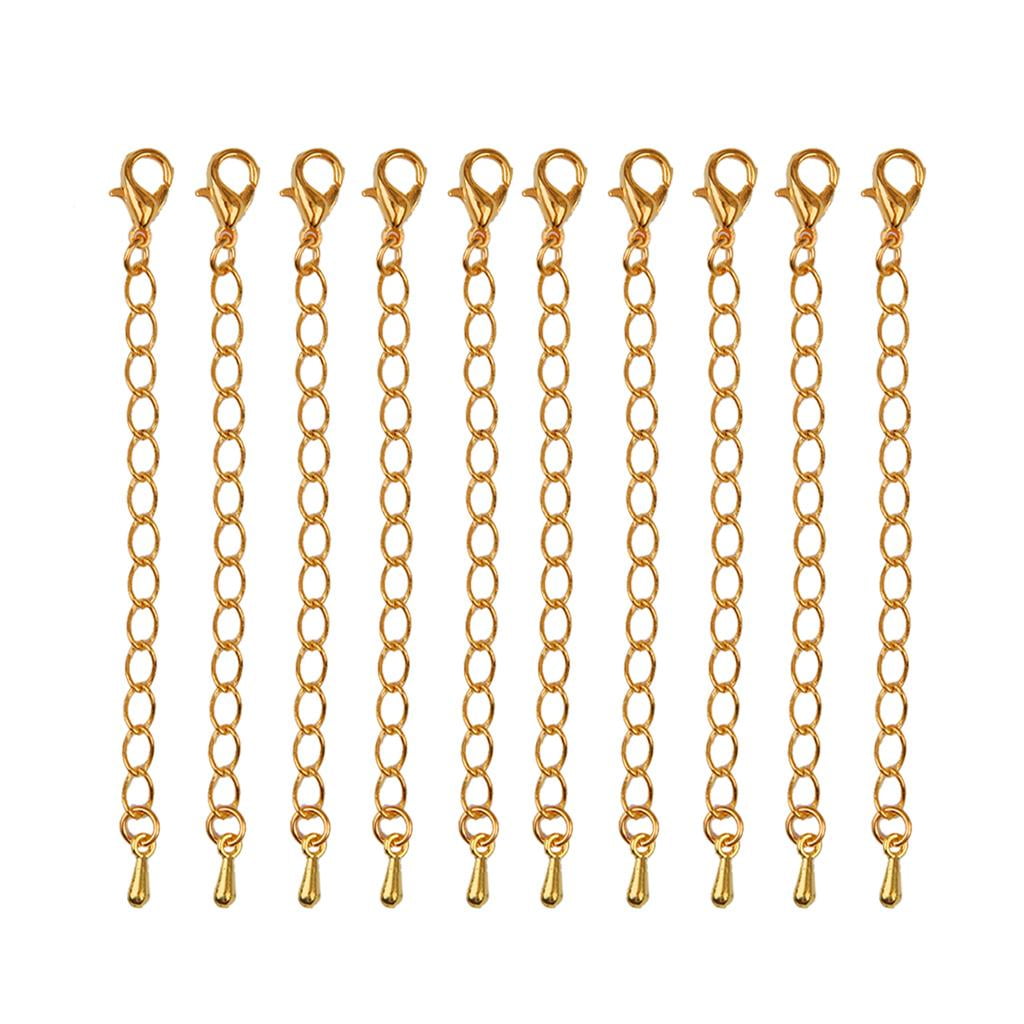 10 Pieces 70 mm Jewelry Chain End Caps Beads Lobster Clasps Extended ...