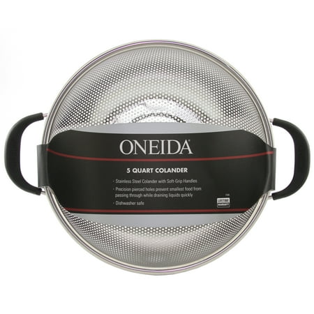 Oneida 5 Quart Stainless Steel Colander - Walmart.com - Walmart.com