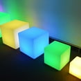 Glowing Cube Square Stool LED Light Cube for Seat Chair Waterproof ...