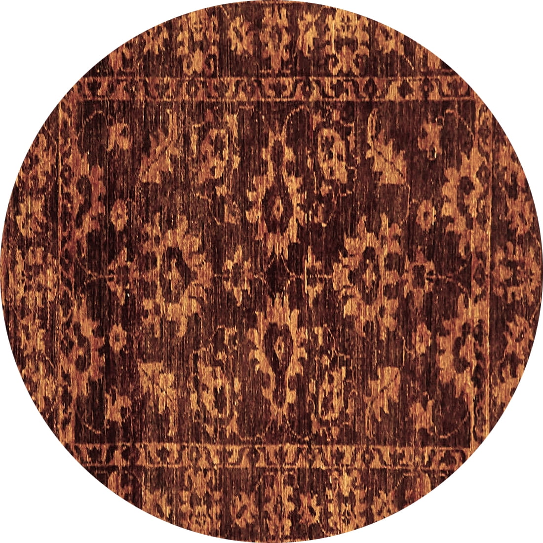 Ahgly Company Indoor Round Abstract Brown Modern Area Rugs, 8' Round ...