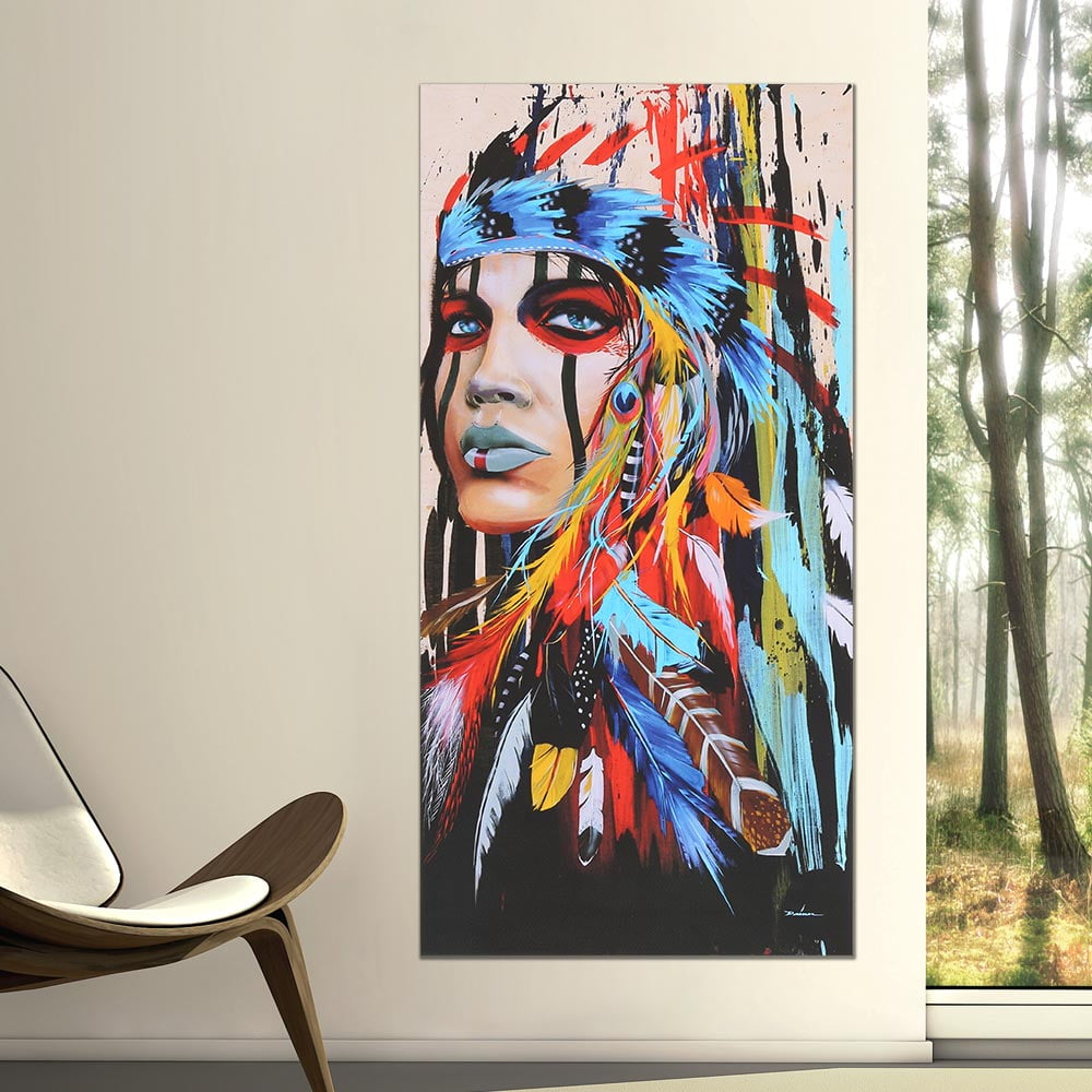 Indian Woman Painting Abstract