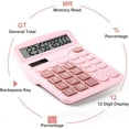 Niulife Office Desk Calculator with Solar Power, 12 Digits Large LED ...