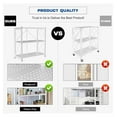 3-Tier Foldable Storage Shelf with Wheels - Metal Collapsible Shelving ...