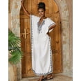 Edolynsa Women Embroidery Caftans Short Sleeve Bikini Swimsuit Cover Up ...