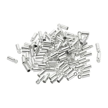 100Pcs Cord End Caps 4.5mm End Cap Barrel Beads Kumihimo End Caps Brass ...