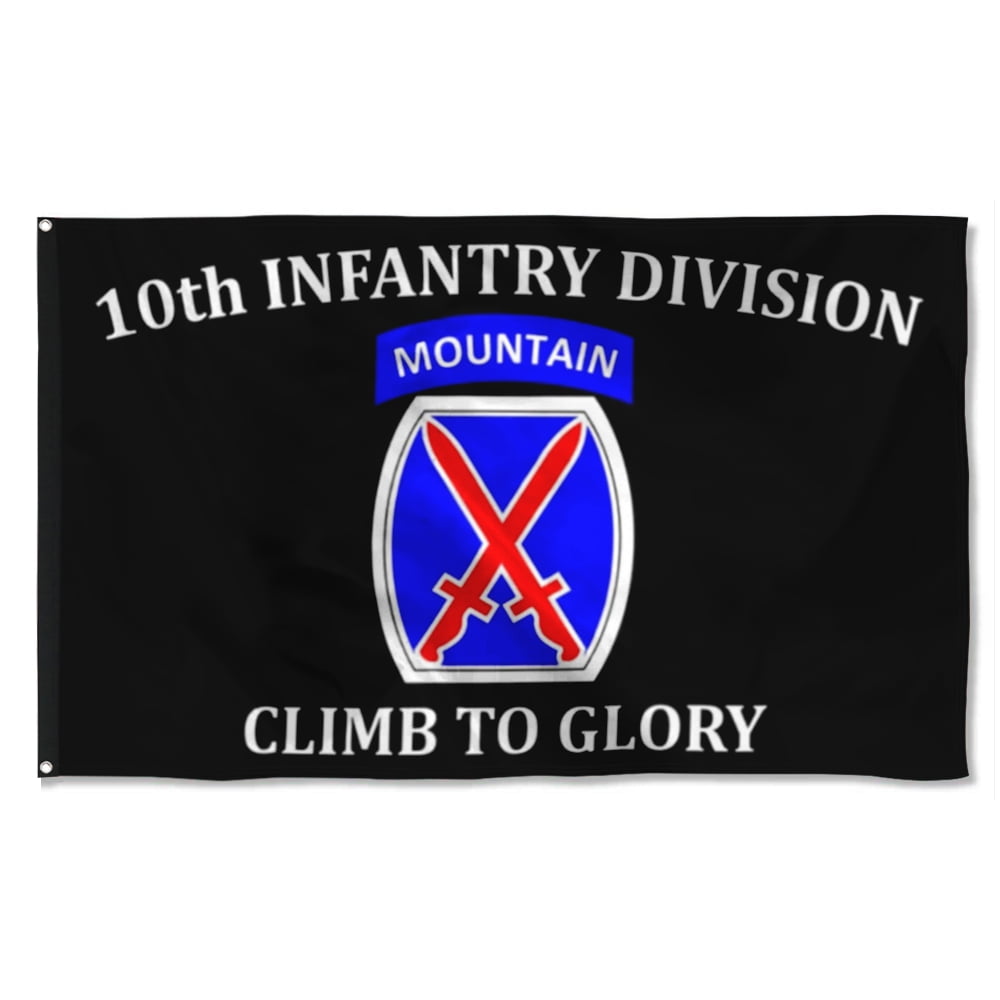 10th Mountain Infantry Division Flag 3x5Feet Military Banner with 2 ...