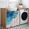 Blue Beach Coastal Cabinet Curtains 35''x35'', Summer Ocean Seaside ...