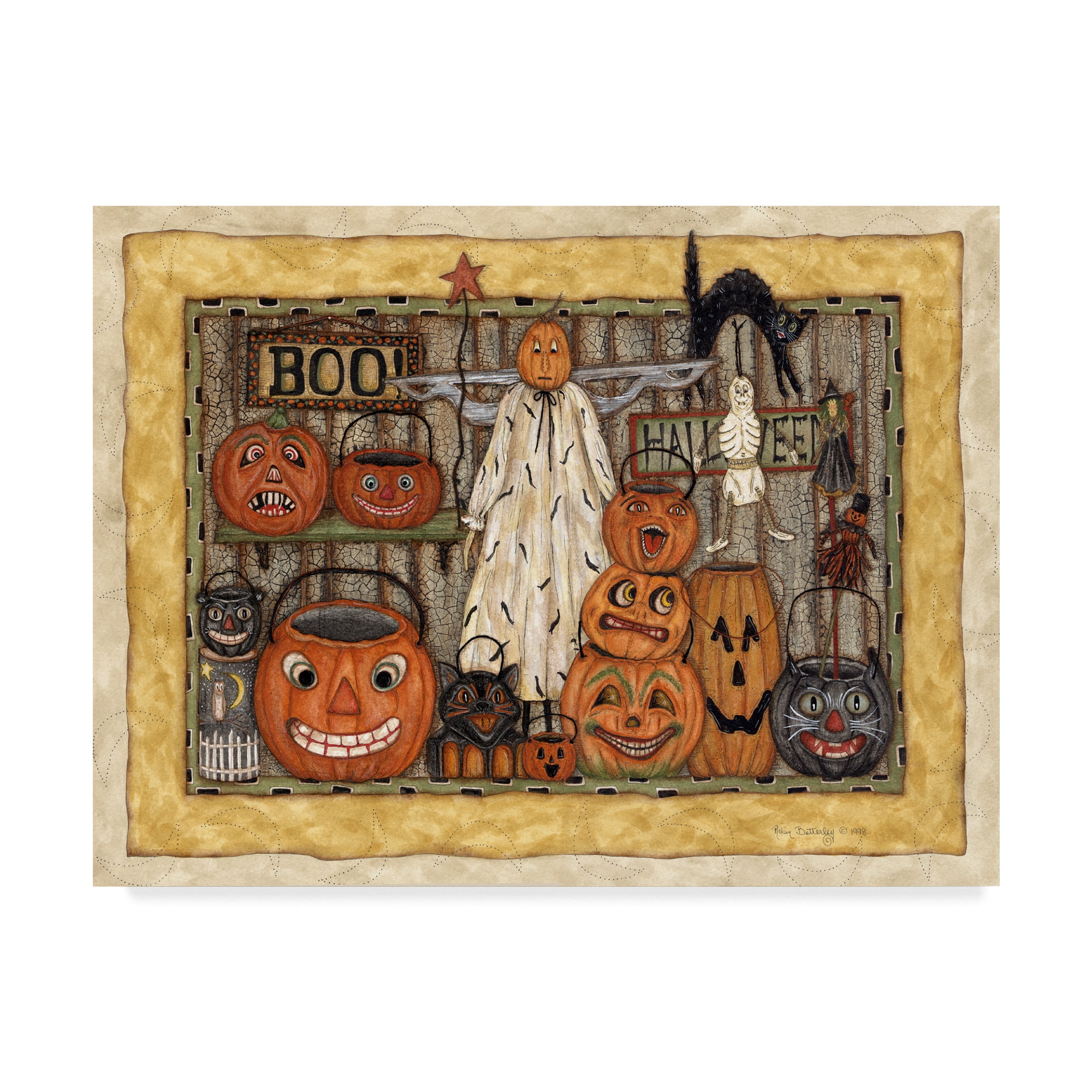 Trademark Fine Art 'Halloween Pumpkins' Canvas Art by Robin Betterley ...