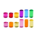 12 Pieces Rainbow Building Blocks Set Cylinder Stacking Toy Acrylic ...