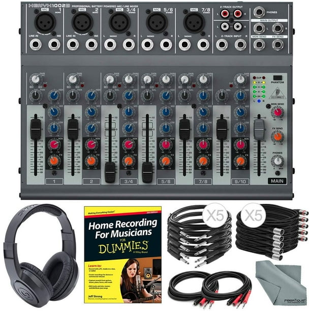 Behringer XENYX 1002B 10-Channel Audio Mixer and Accessory Bundle with ...
