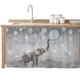 Cabinet Curtain 32''W x 55''L,Gray Elephants Under Sink Curtain Drapes ...