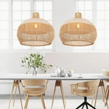 Arturesthome White Handwoven Rattan Boho Pendant Lighting Fixtures ...