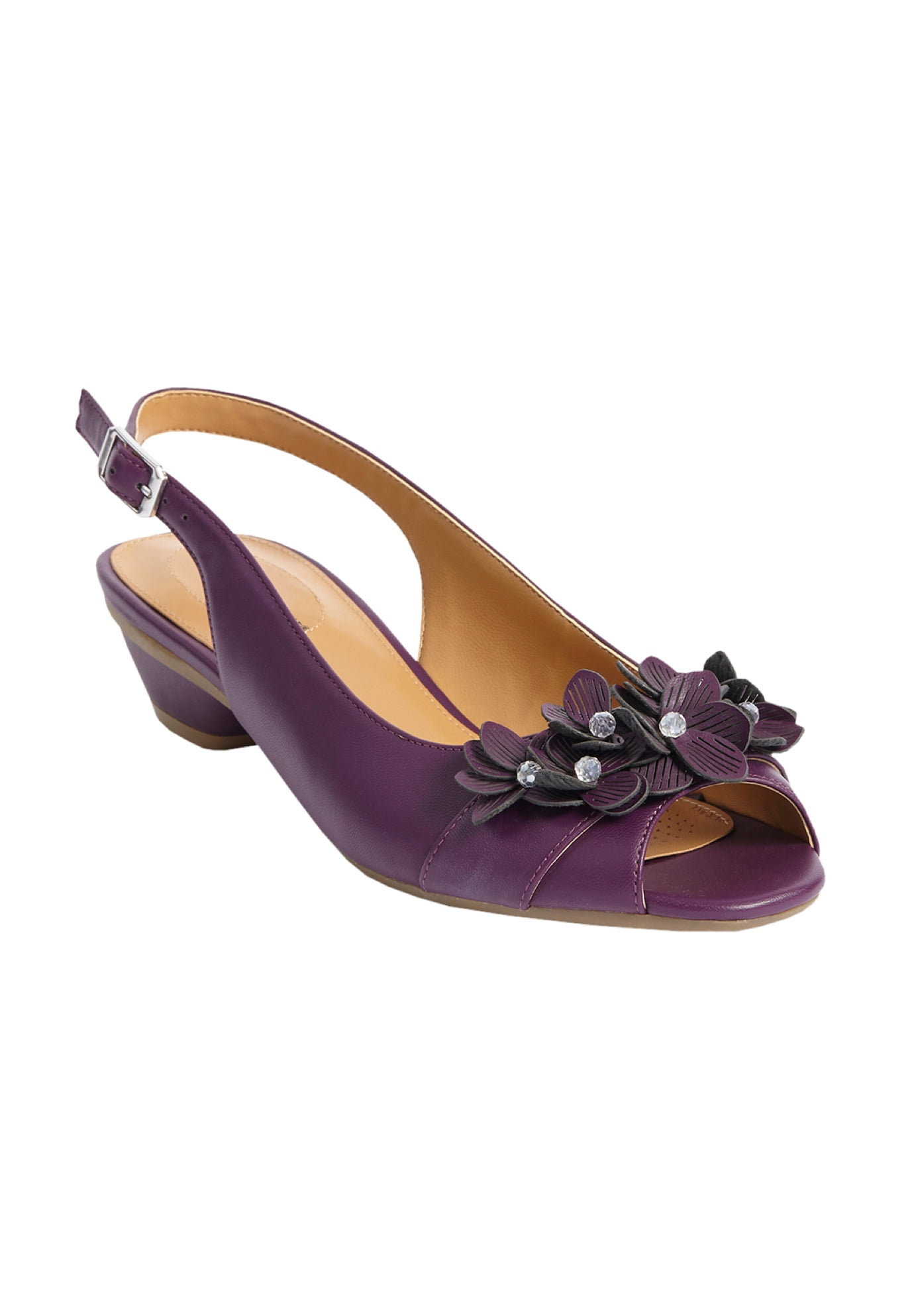 Comfortview Women's Wide Width The Rider Slingback Shoes With Peep-Toe ...