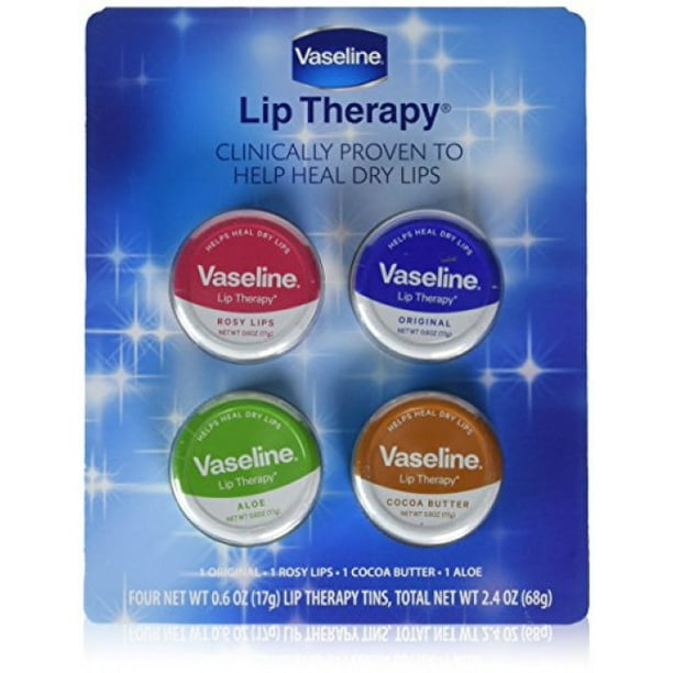 Vaseline Lip Therapy Tins, 4 pk - Walmart.com - Walmart.com