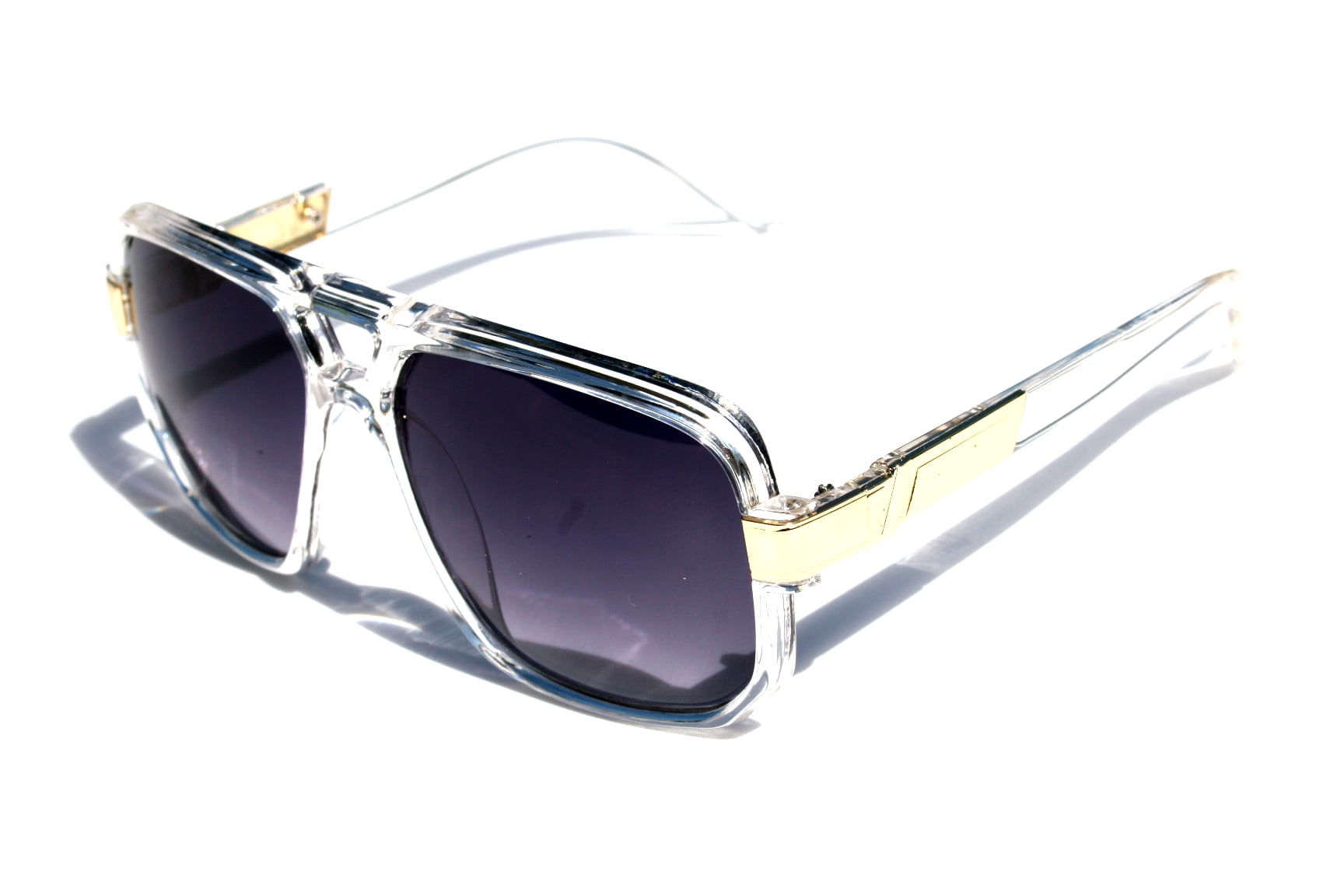 V.W.E. Classic Square Frame Plastic Flat Top Aviator Glasses /w Metal ...