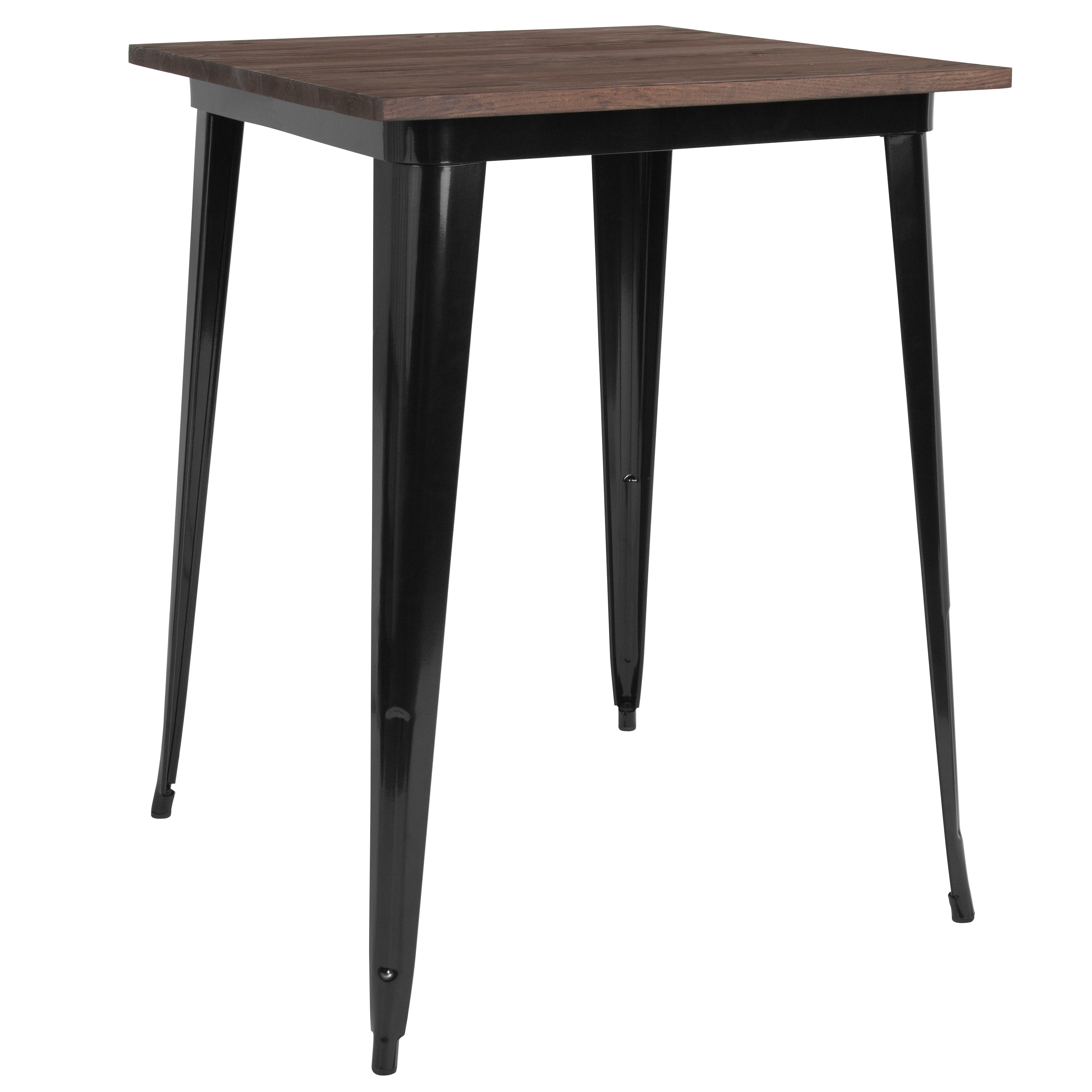 Flash Furniture 31.5" Square Black Metal Indoor Bar Height Table with ...