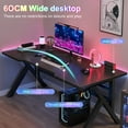 KMSS Rectangle Gaming Desk with X-shaped Steel Legs, Black - Walmart.com